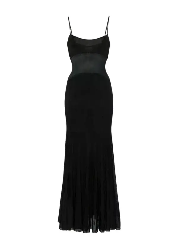 Galvan Belladonna Mesh-panel Maxi Dress - Black