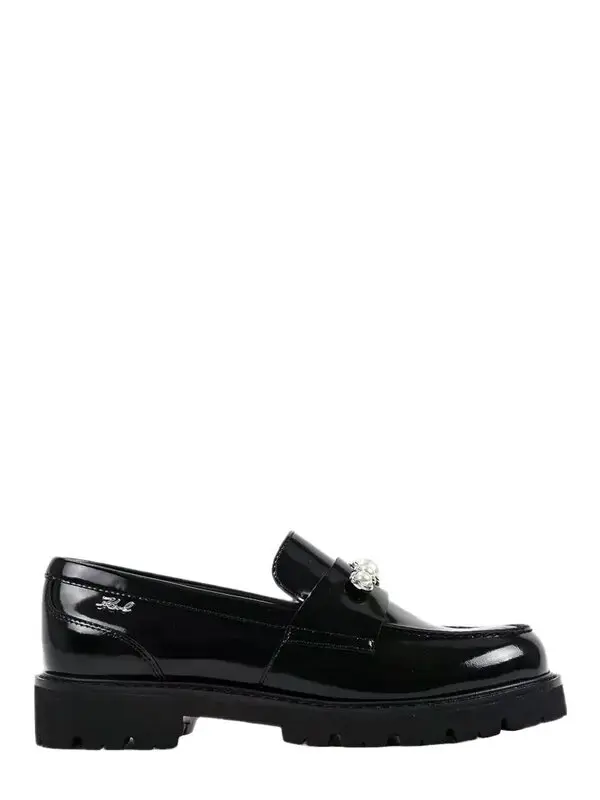 Karl Lagerfeld Chunky Sole Loafers With Faux-pearl Embellishment - Black