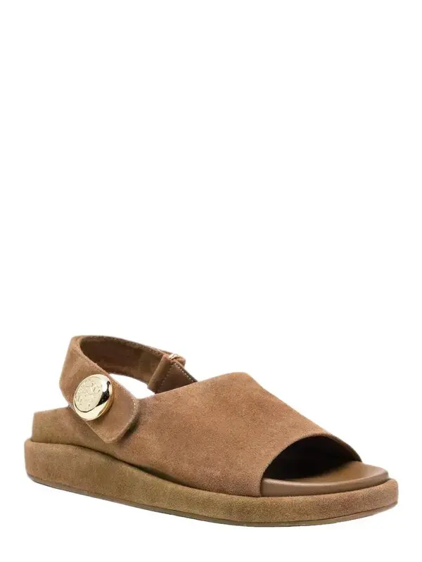 SERGIO MORETTI FIRENZE Buckled Slingback Sandals - Brown