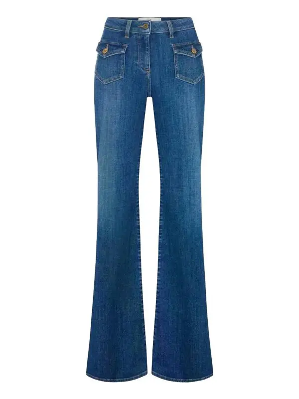 Elisabetta Franchi Denim Bell-bottom Jeans - Blue