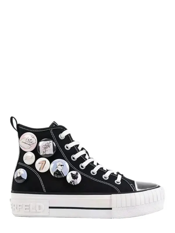 Karl Lagerfeld Kampus Max Embellished High Top Sneakers - Black