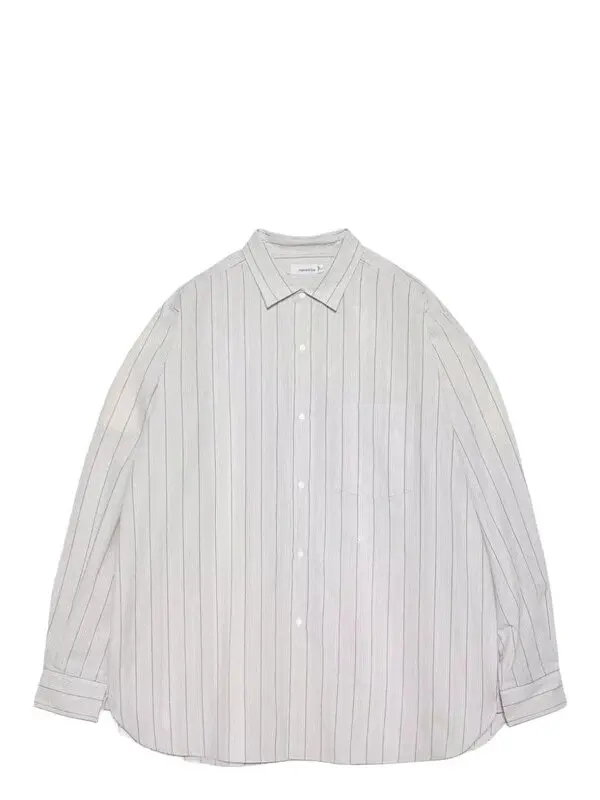 Nanamica Stripe-print Regular-collar Shirt - Neutrals