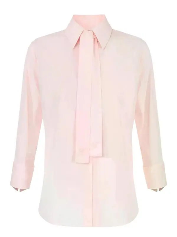Elisabetta Franchi Cotton Shirt With Sash Detail - Pink