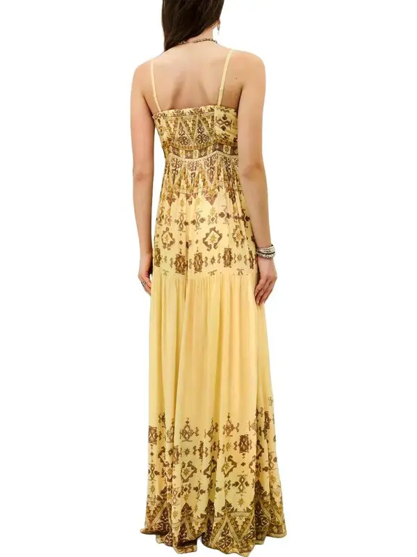 Ba&sh Zema Maxi Dress With Geometric Print - Yellow