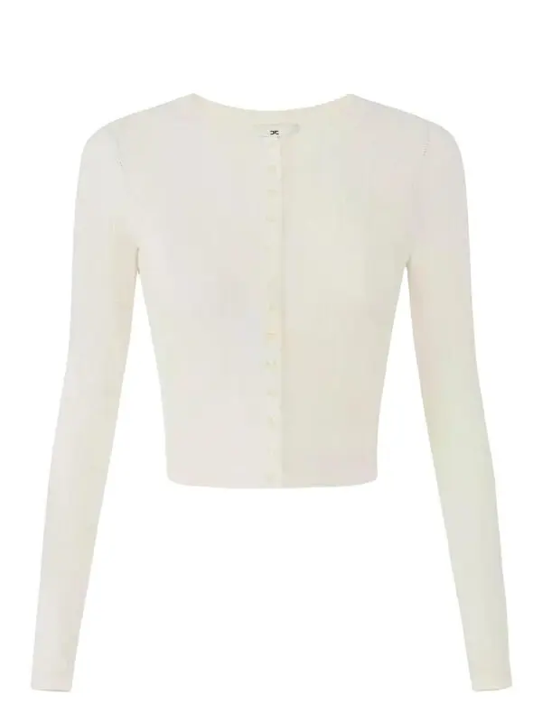 Elisabetta Franchi Knit Openwork Cardigan - Neutrals