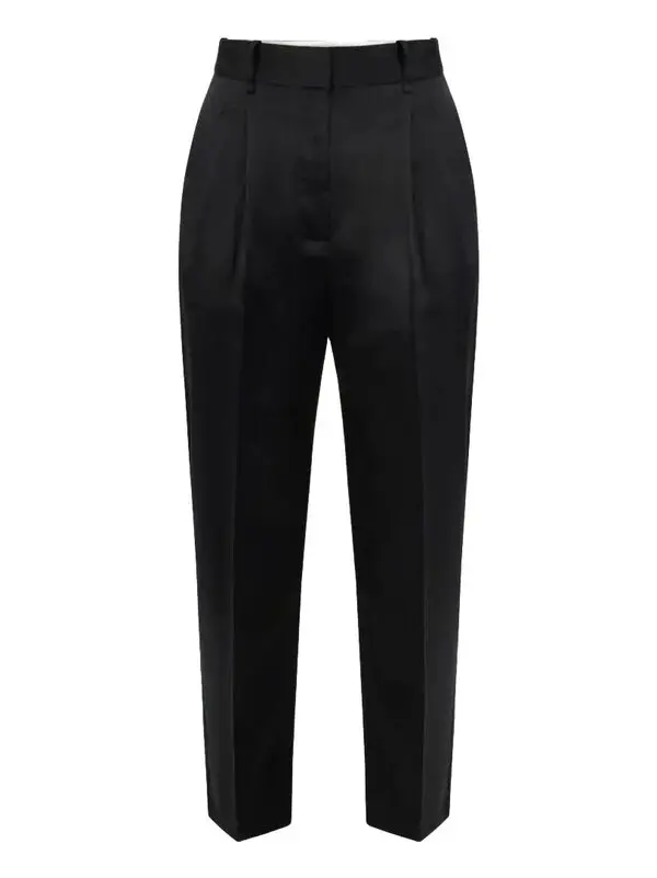 Elisabetta Franchi Stretch Satin Tailored Trousers - Black