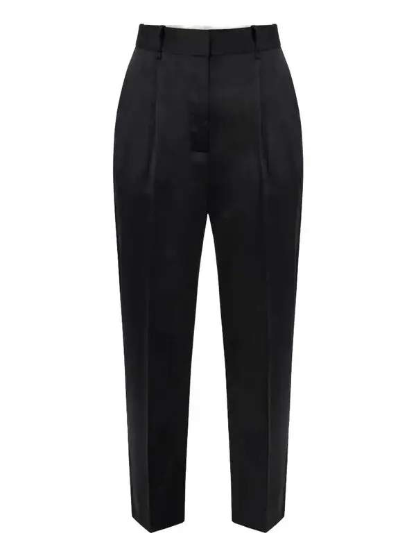 Elisabetta Franchi Stretch Satin Tailored Trousers - Black