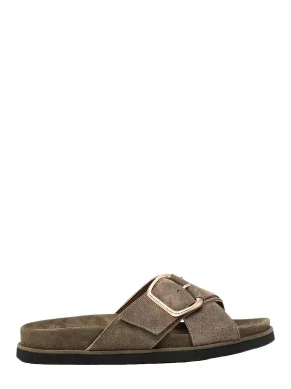 SERGIO MORETTI FIRENZE Crossover Buckle Sandals - Green
