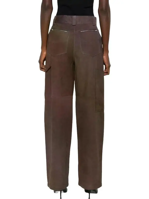 IRO PARIS Suede Panelled Wide Leg Trousers - Brown