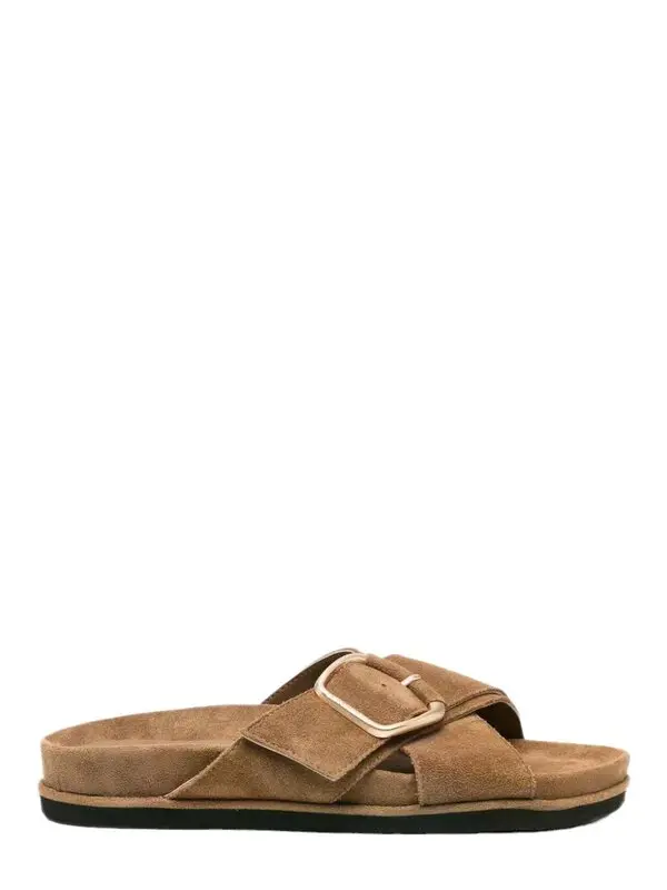 SERGIO MORETTI FIRENZE Buckle-fastening Crossover Strap Sandals - Brown