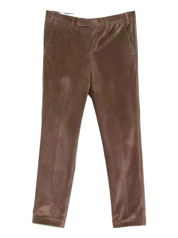 PT TORINO Corduroy Turned-up Cuffs Trousers - Brown