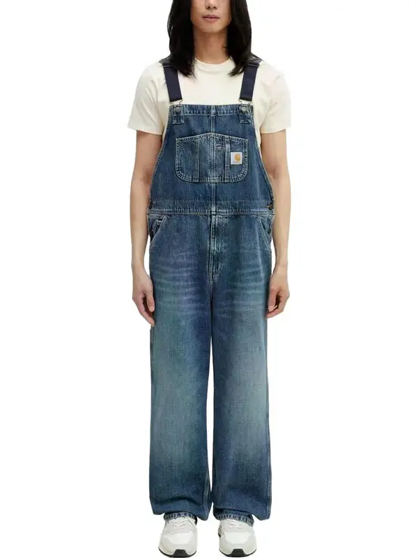Carhartt Work In Progress Logo Patch Dungarees - Blue