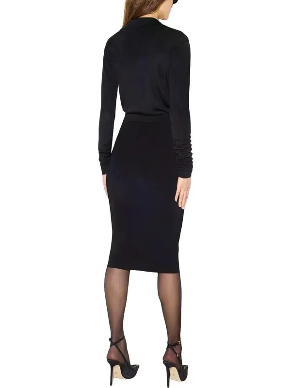 Elisabetta Franchi Chain-detail Wrap Midi Dress - Black
