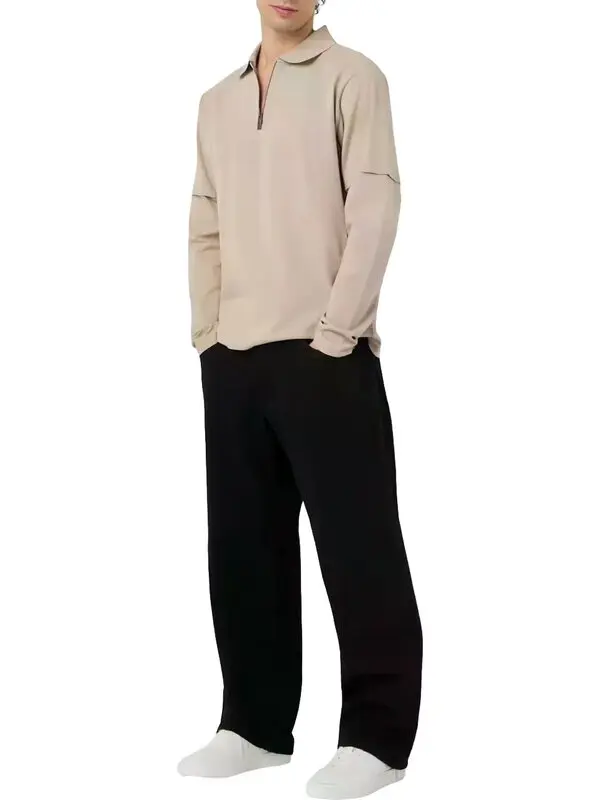 Off-White Logo-print Double-sleeve Polo Shirt - Neutrals