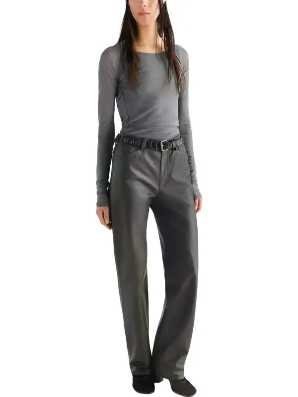 LEMAIRE Ballerina Wrap Top In Mesh Jersey - Grey