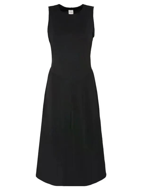 Calvin Klein Sleeveless A-line Dress With Rear Zip - Black