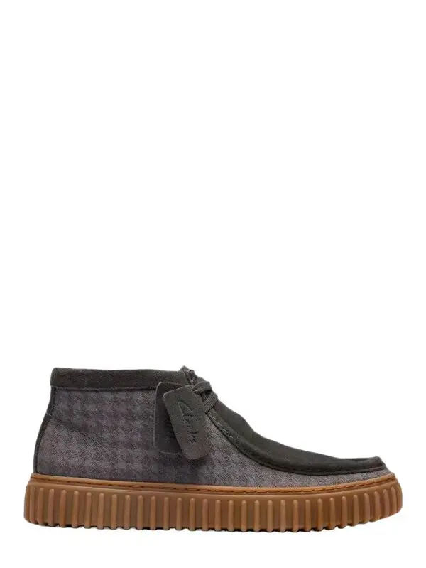 Clarks Torhill Hi Houndstooth Suede Lace-up Boots - Grey