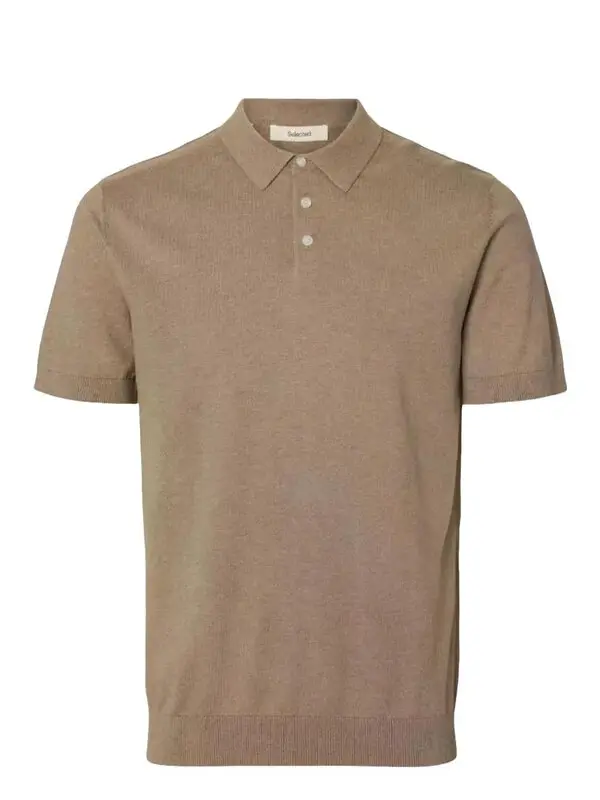 SELECTED Short-sleeves Polo Shirt - Neutrals
