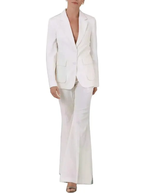 Gabriela Hearst Ianthe Corduroy-texture Flared Trousers - White
