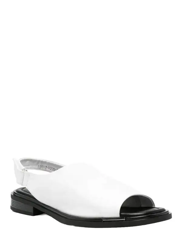 SERGIO MORETTI FIRENZE Leather Touch-strap Flat Sandals - White