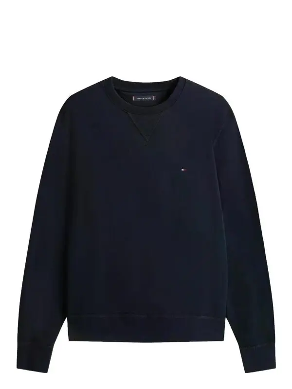 Tommy Hilfiger Crew Neck Logo Patch Sweater - Blue