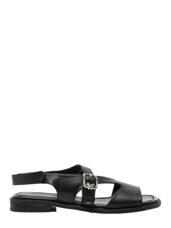 SERGIO MORETTI FIRENZE Flat Sandals With Buckle Fastening - Black