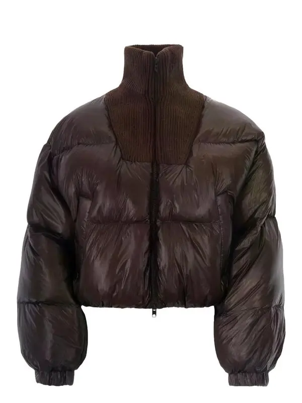 DIESEL® Ribbed-knit Padded Jacket - Brown