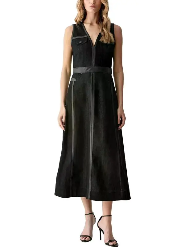 Karl Lagerfeld Panelled Midi Dress - Black