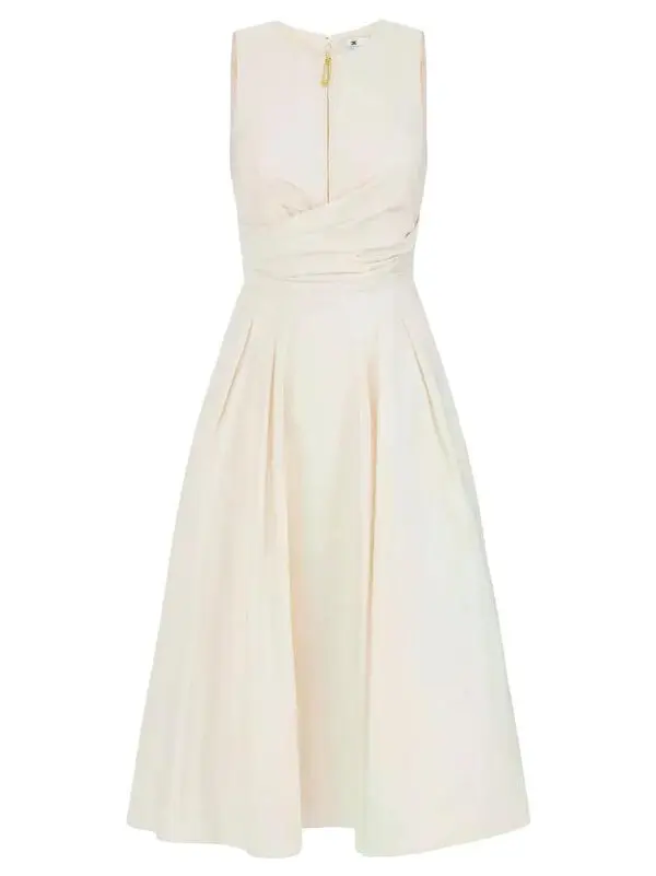 Elisabetta Franchi Taffeta Voile Dress - Neutrals