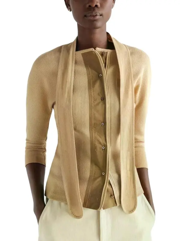 LEMAIRE Lemiare Ribbed Linen And Cotton Ascot T-shirt - Neutrals