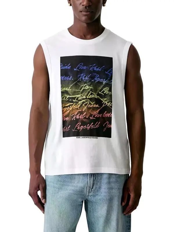 Karl Lagerfeld Graphic Print Vest - White
