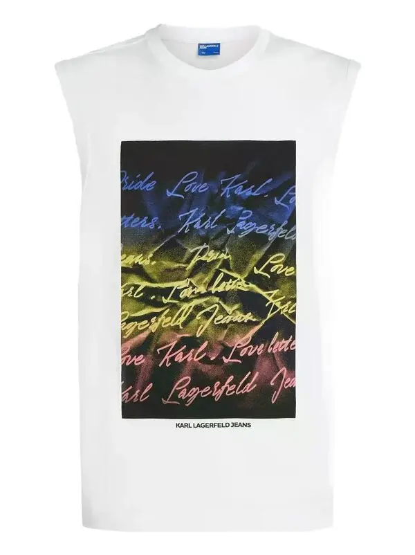 Karl Lagerfeld Graphic Print Vest - White