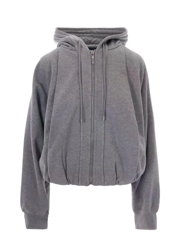 Sportmax Zip-up Drawstring Hoodie - Grey
