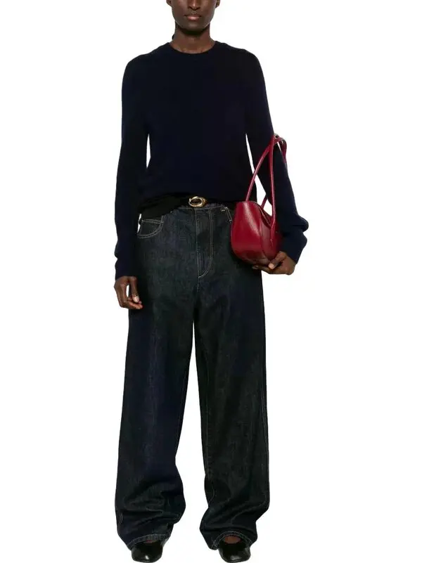 LISA YANG Ribbed Knit Crew Neck Sweater - Blue