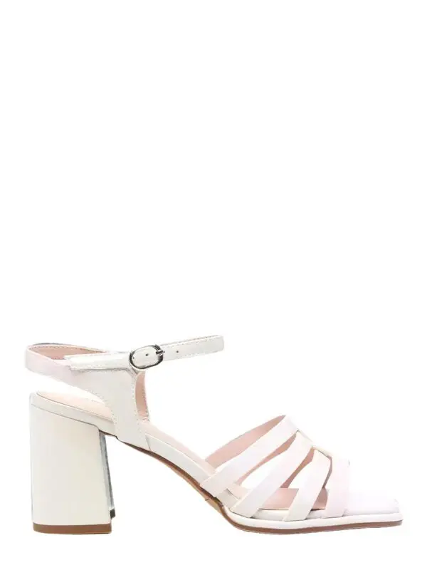 SERGIO MORETTI FIRENZE Cage-strap Block-heel Sandals - Neutrals