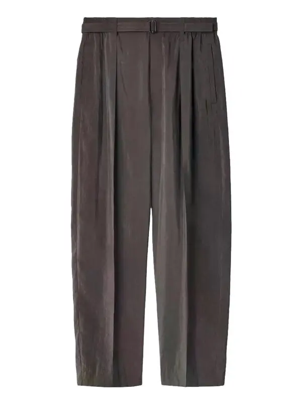 LEMAIRE Belted Relaxed Pants In Dry Silk - Brown
