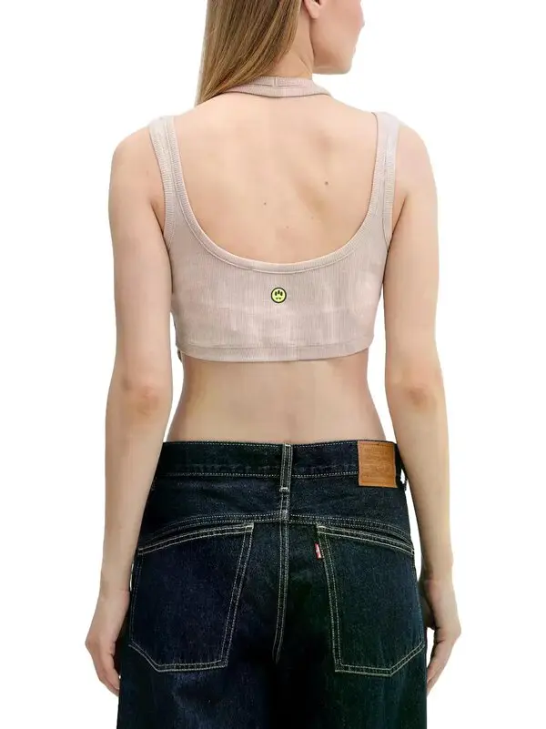 BARROW Ribbed Knit Cut-out Top - Neutrals