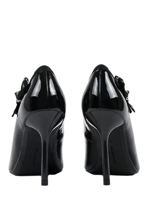 Karl Lagerfeld Patent Finish Logo Tape Pumps - Black