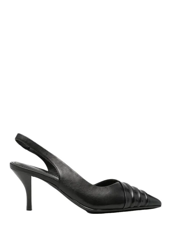 SERGIO MORETTI FIRENZE Ruched Pointed-toe Slingback Pumps - Black