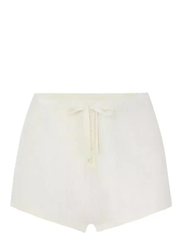 Elisabetta Franchi Knit Openwork Briefs With Button Detail - Neutrals