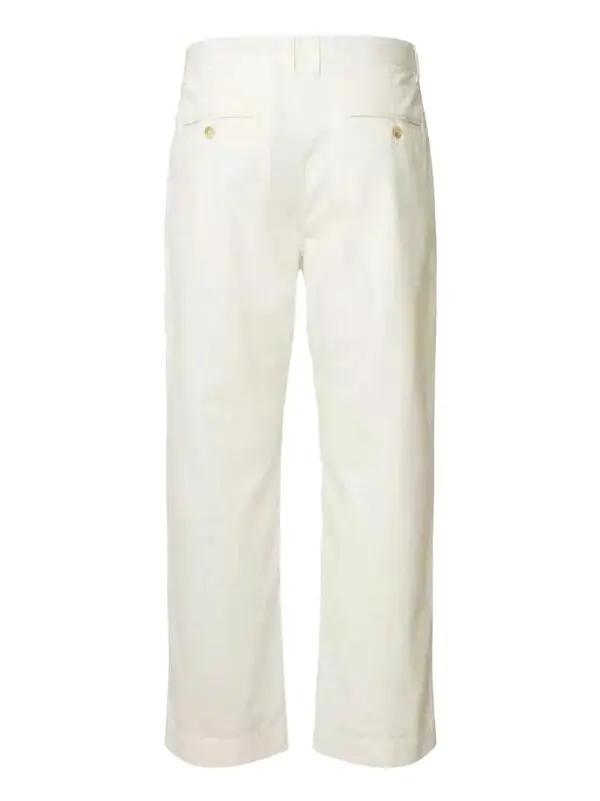 SELECTED Pleated Front Button And Zip Fly Trousers - White
