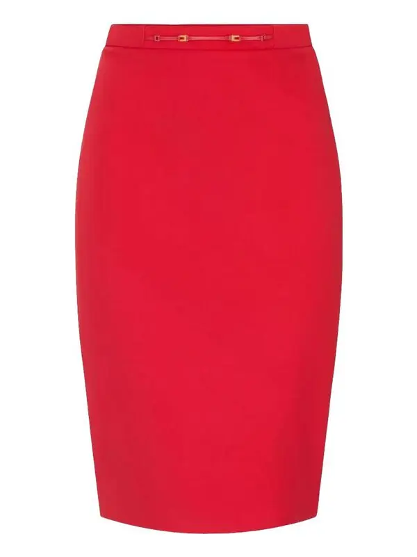 Elisabetta Franchi Stretch Crêpe Skirt With Jewel Detail - Red