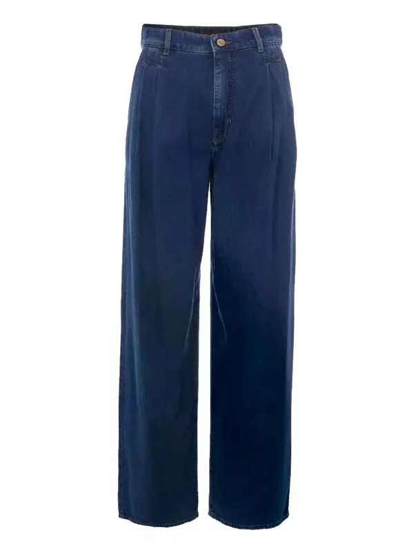 Max Mara Pleated Wide-leg Jeans - Blue