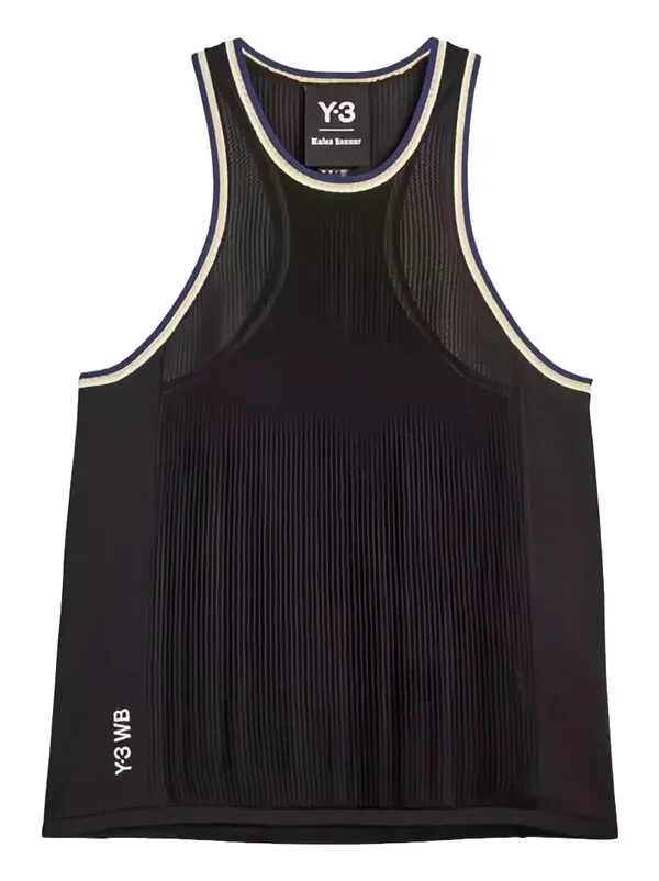 Y3 Logo-print Sleeveless Tank Top - Black