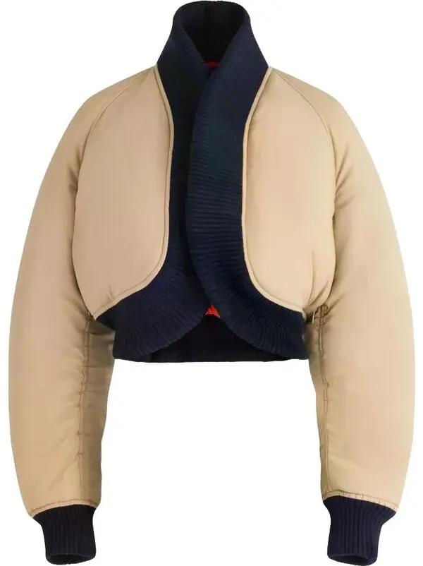 JEAN PAUL GAULTIER Ribbed Bomber Jacket - Neutrals