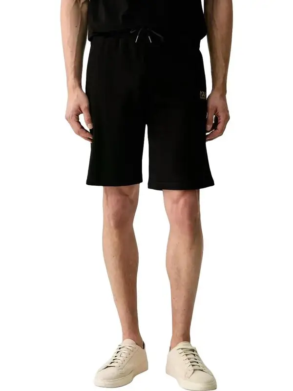 Karl Lagerfeld Logo Print Drawstring Shorts - Black