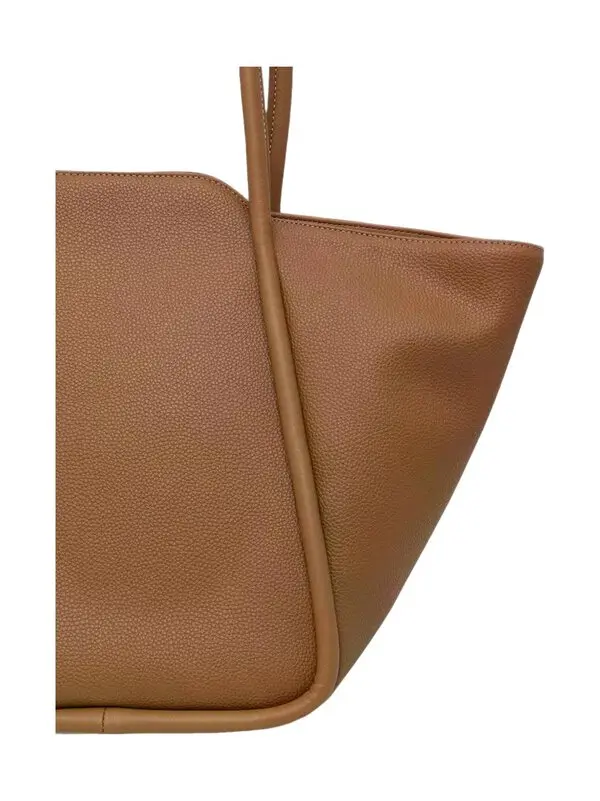Karl Lagerfeld Logo Plaque Pebbled Effect Tote Bag - Brown