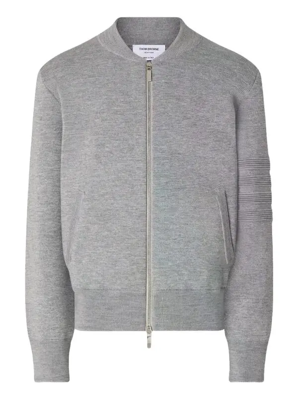 Thom Browne Milano-stitch 4-bar Bomber Jacket - Grey