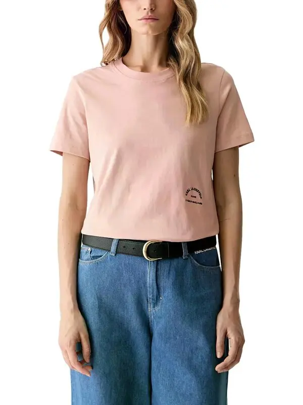 Karl Lagerfeld Embroidered Logo T-shirt - Pink