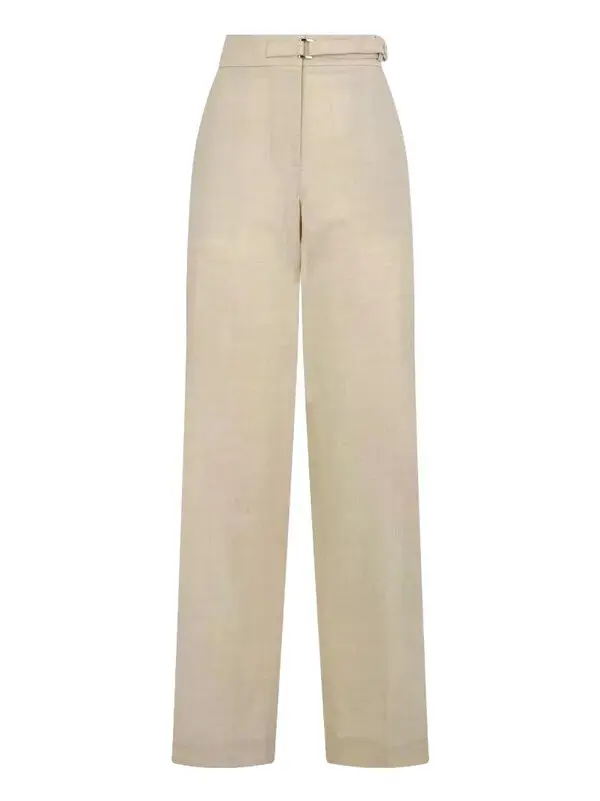MOORER High-waisted Belted Trousers - Neutrals